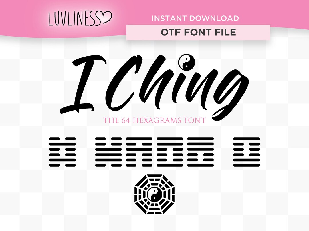 I Ching Font, Rave I Ching Glyphs & Symbols, Instant Download, OTF Font ...