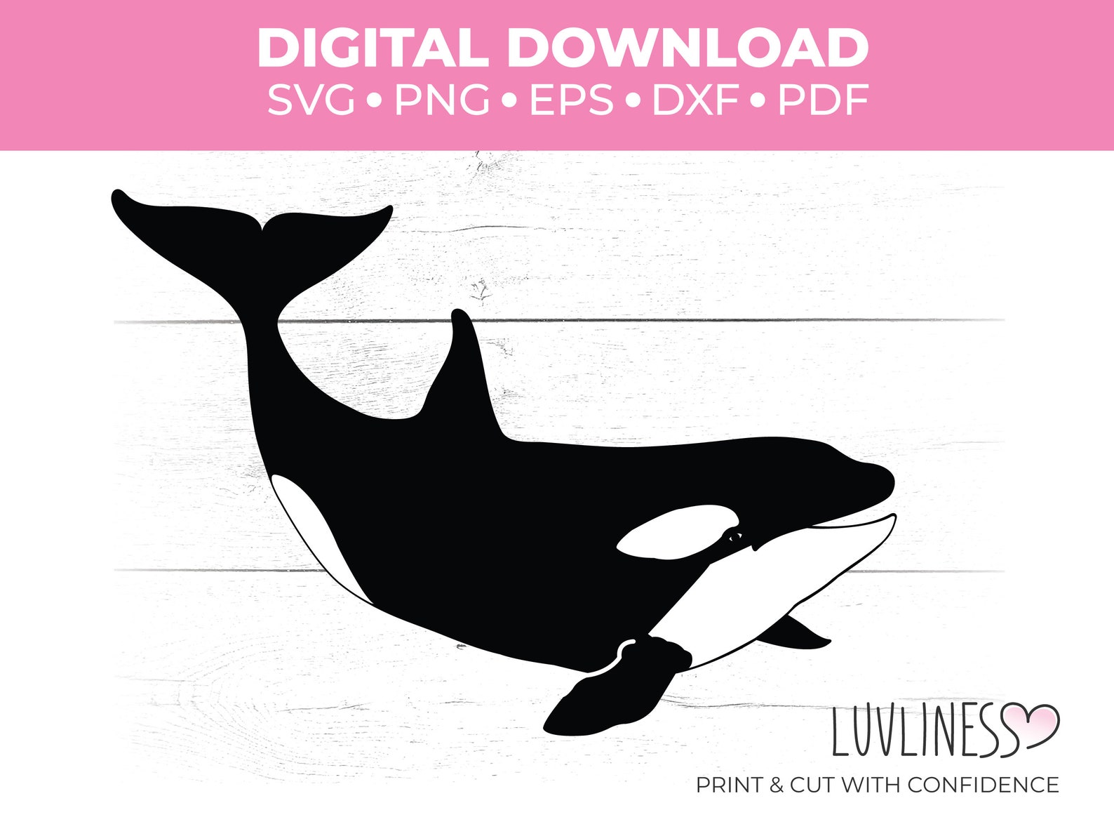 Killer Whale SVG Orca Whale Instant Download Orca Clipart | Etsy
