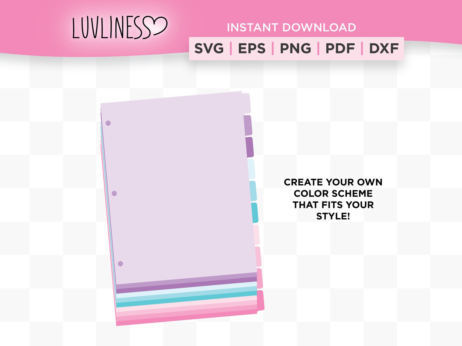 Letter Size Tab Dividers, 10 Tabs SVG, DIY Binder Tabs for Cricut ...