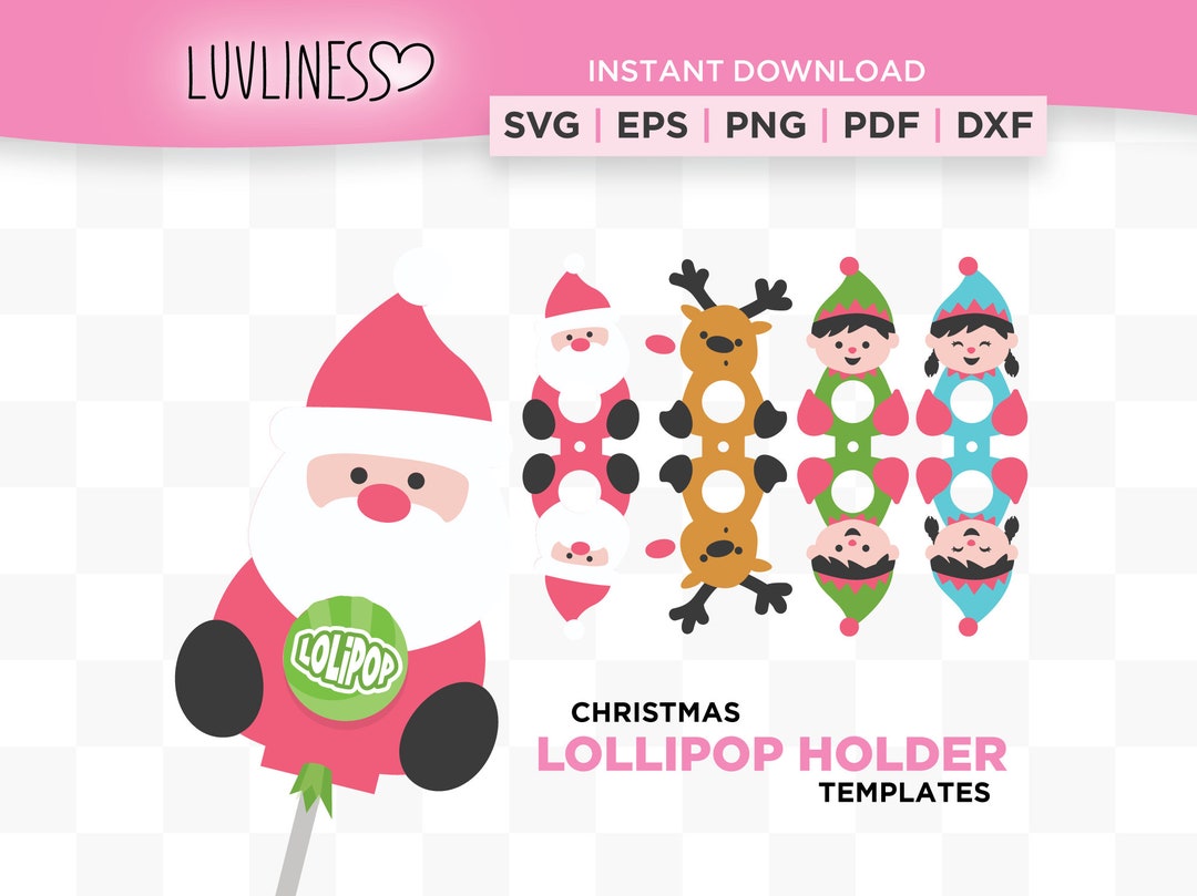 Christmas Lollipop Holder SVG for Cricut & Silhouette, Christmas Candy ...