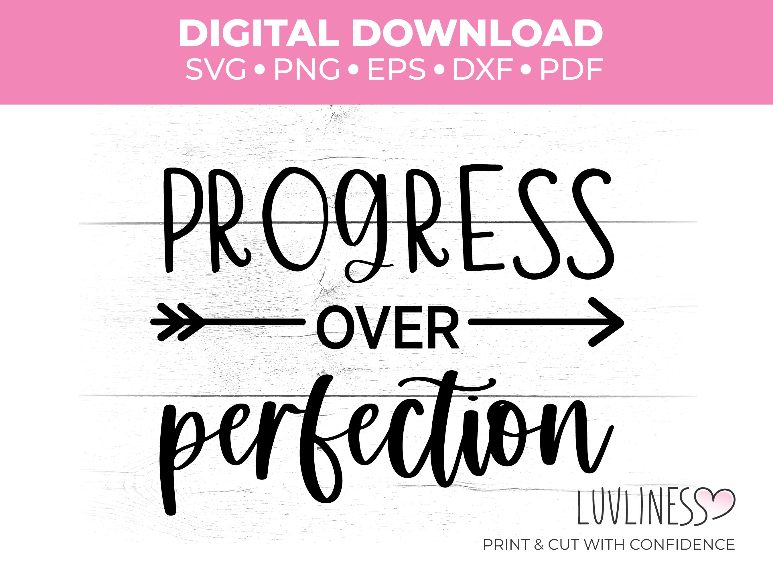 Progress Over Perfection SVG Inspirational Svg Motivational - Etsy