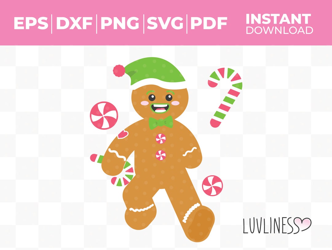 Gingerbread Man SVG, Ginger Bread Man Clip Art, Vector for Cricut and ...