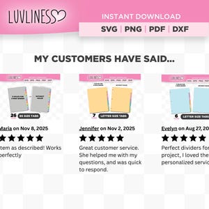 Letter Size Tab Dividers, 10 Tabs SVG, DIY Binder Tabs for Cricut ...
