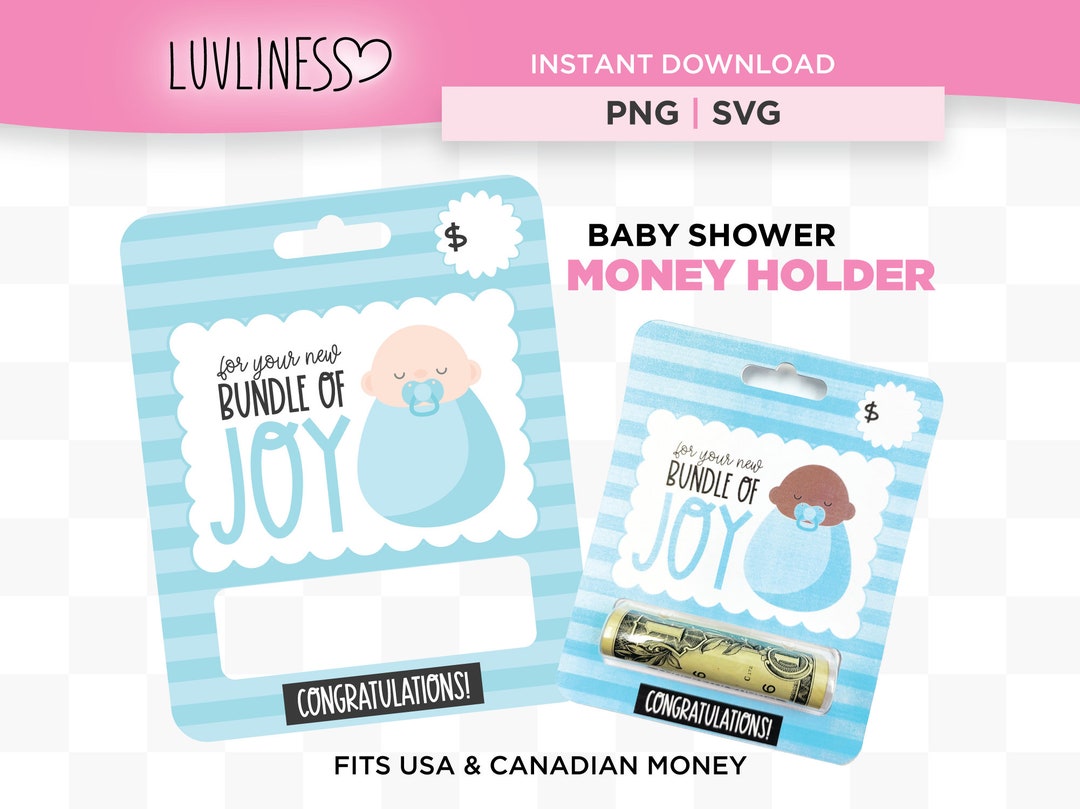 Baby Shower Money Card PNG, Print Then Cut Cricut Template, Boy Baby ...
