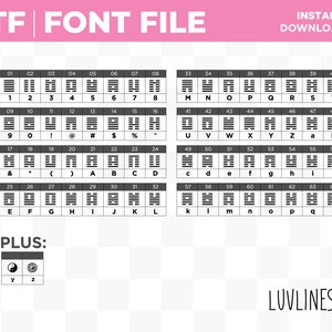 I Ching Font, Rave I Ching Glyphs & Symbols, Instant Download, OTF Font ...