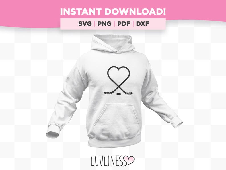 Hockey Stick Heart SVG, Hockey Valentine SVG, Instant Download for ...