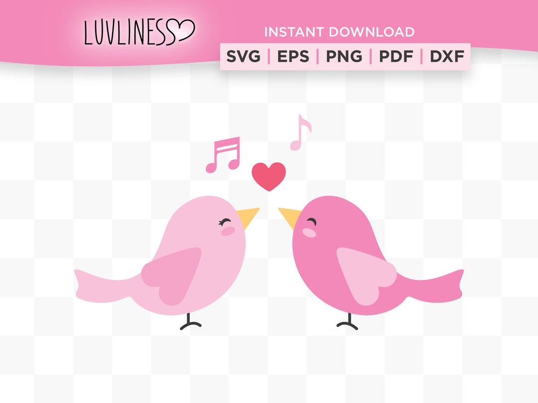Valentine Love Birds SVG for Cricut & Silhouette, SVG Birds Valentine's ...