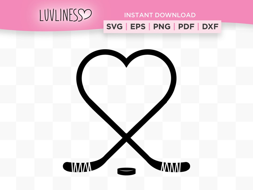 Hockey Stick Heart SVG, Hockey Valentine SVG, Instant Download for ...