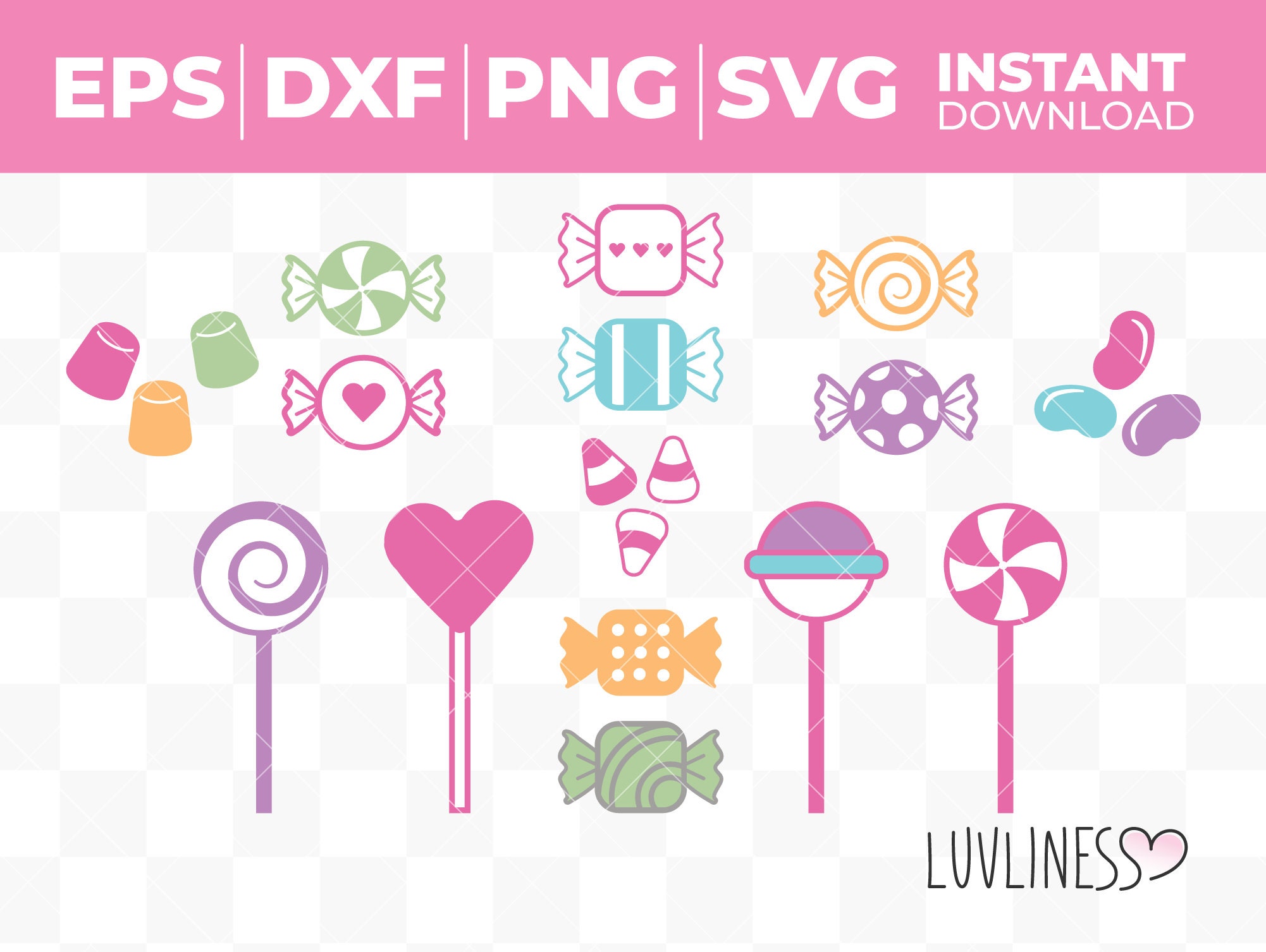 Set of 20 Candy SVG Bundle Candy Sweets Lollipops Svg Gum - Etsy Canada