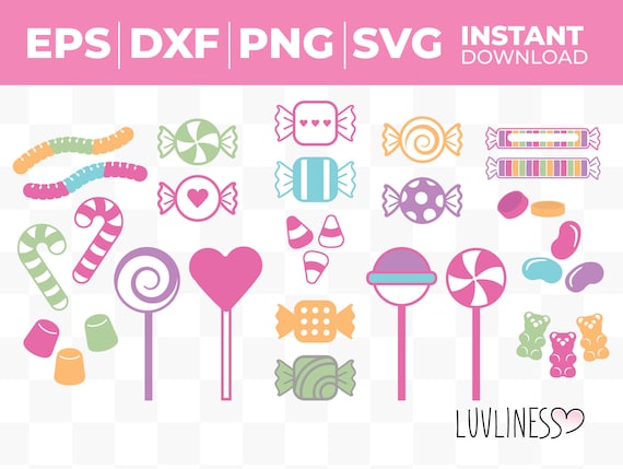 Set of 20 Candy SVG Bundle Candy Sweets Lollipops Svg Gum - Etsy Australia