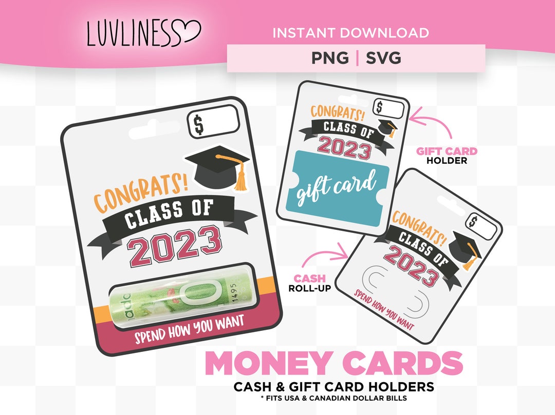 Graduation Money Card PNG, Printable Template, Instant Download for ...