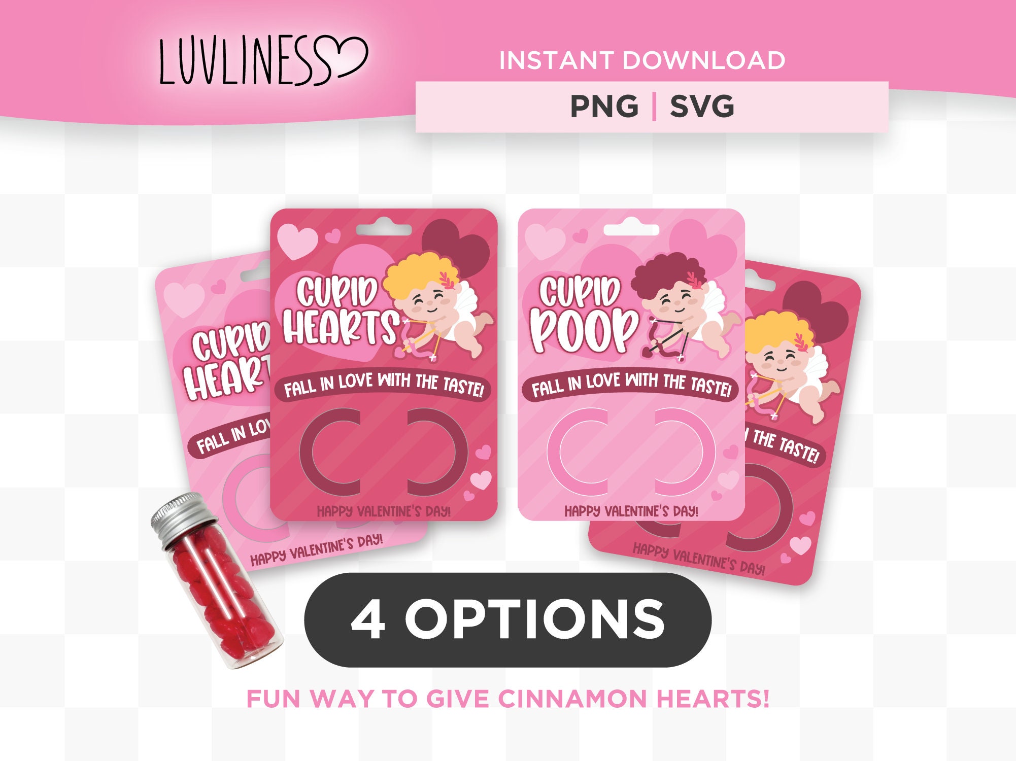 Cupid Poop, Valentine Candy Holder SVG, Cupid Hearts Valentine Print ...