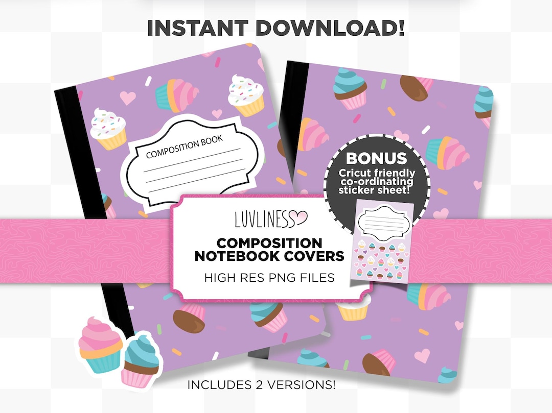 Printable Composition Notebook Cover PNG Back to School Notebook Covers ...