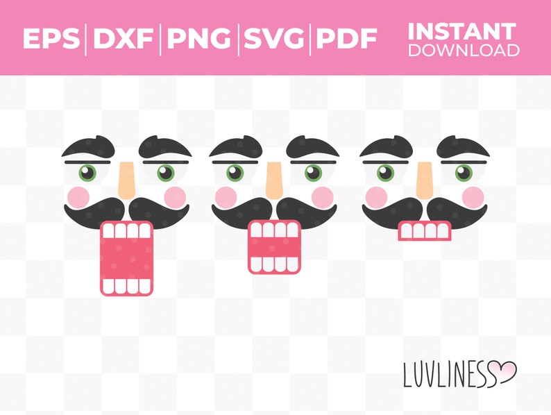 Set of 9 Nutcracker Face SVG for Cricut & Silhouette - Etsy