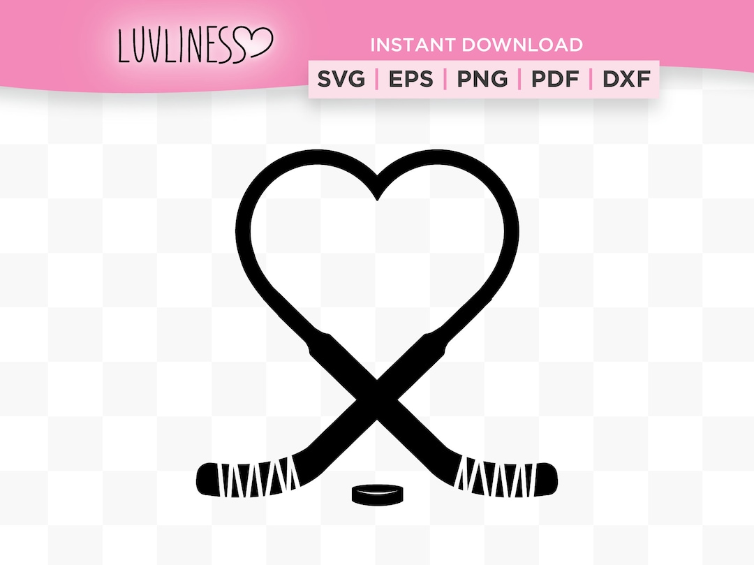 Goalie Stick Heart SVG, Hockey Valentine SVG, Instant Download for ...