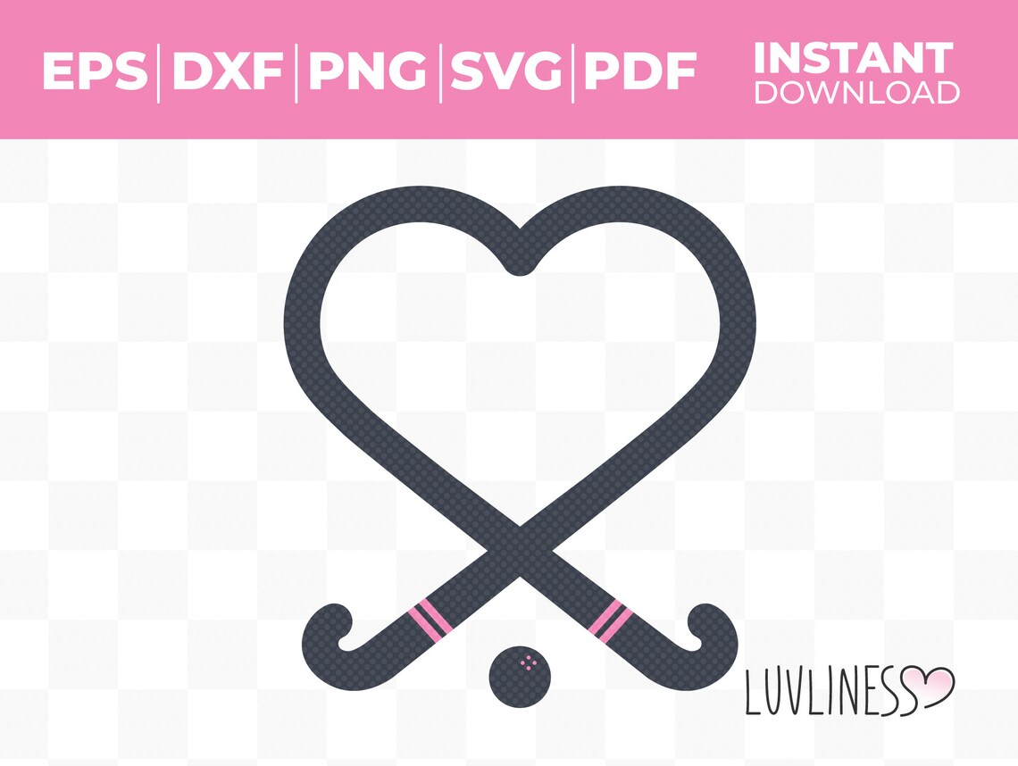Field Hockey Stick Heart SVG | Love Field Hockey SVG | Instant Download ...