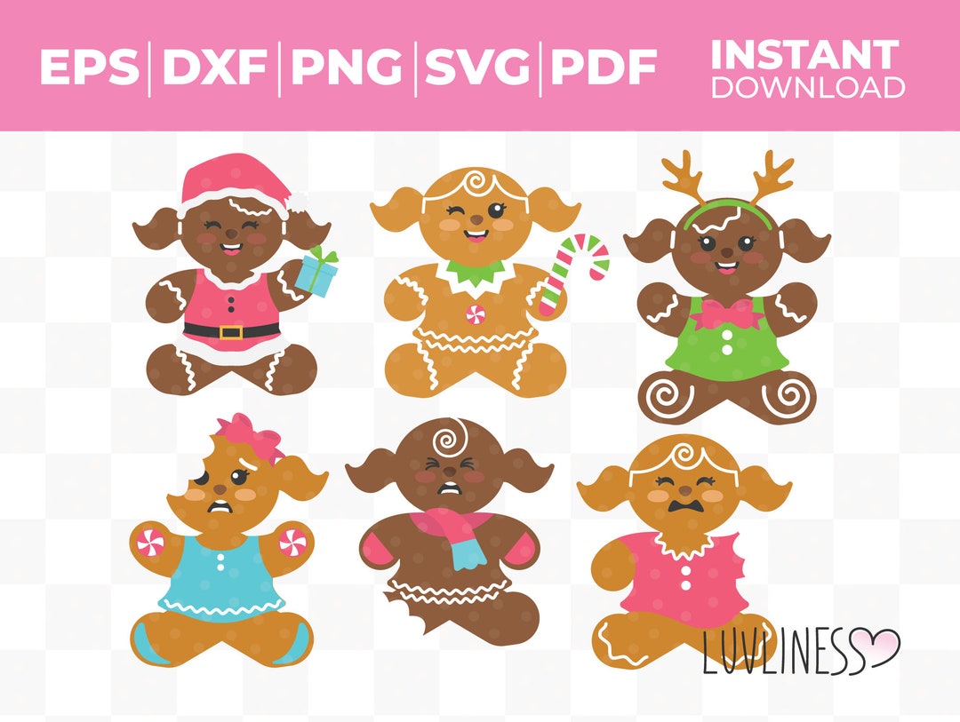 Gingerbread Woman SVG, Gingerbread Girl for Cricut & Silhouette, Vector ...