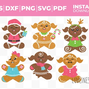 Gingerbread Woman SVG, Gingerbread Girl for Cricut & Silhouette, Vector ...
