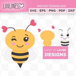 Bee Mine Valentine's Day Bee SVG for Cricut & Silhouette, Valentine Bee ...