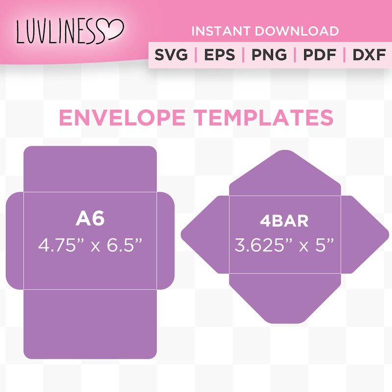 4 Bar Envelope Template - Etsy