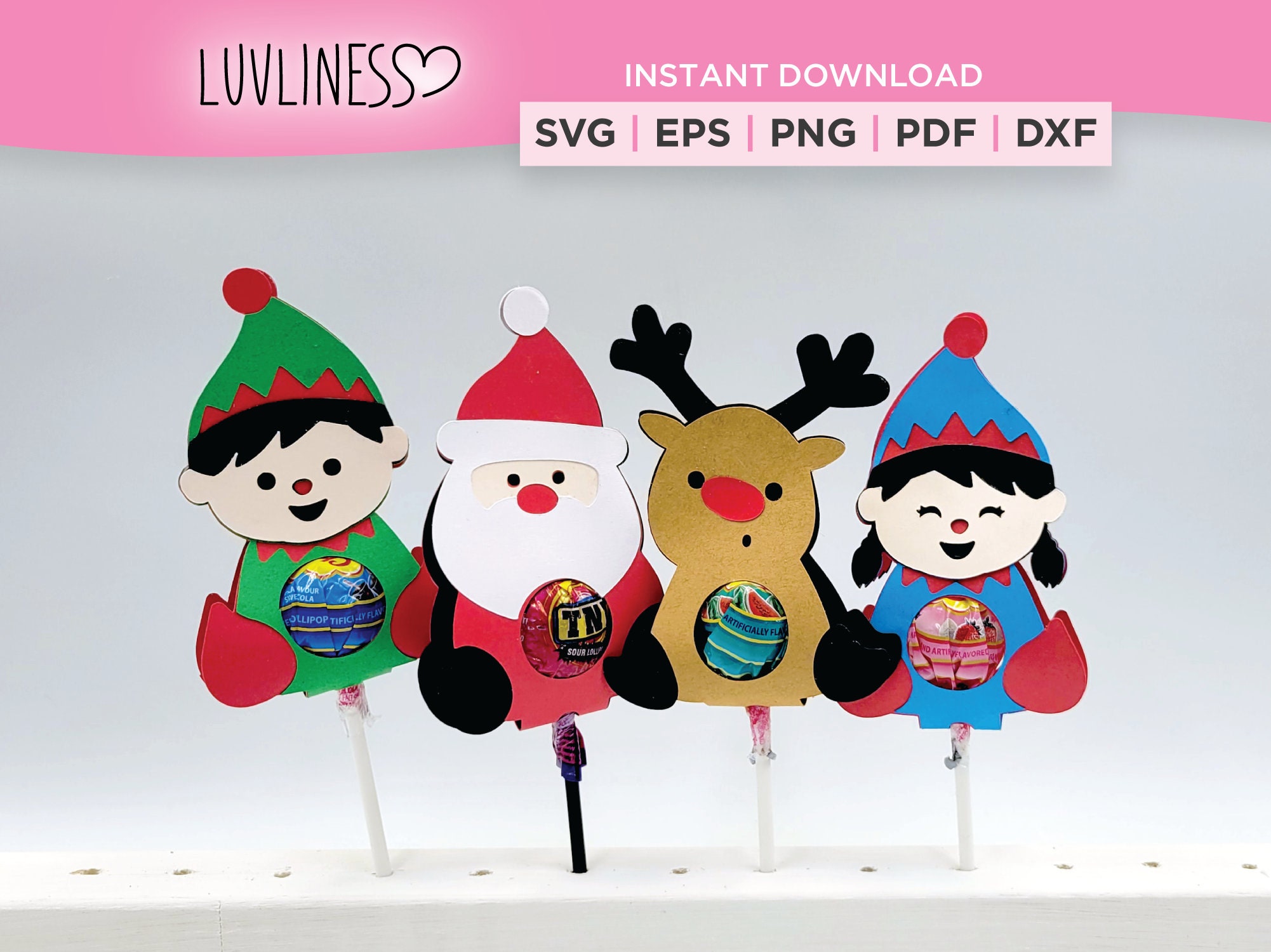 Christmas Lollipop Holder SVG for Cricut & Silhouette, Christmas Candy ...