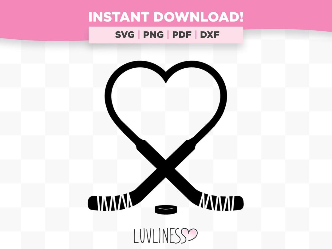 Hockey Valentine SVG: Diseño de corazón de portero (Descarga digital ...