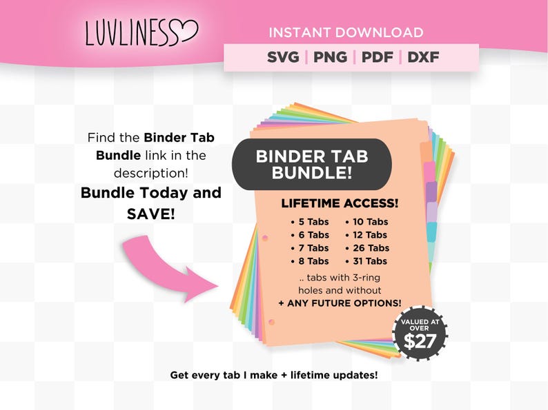 Letter Size Tab Dividers, 26 Tabs SVG, DIY Binder Tabs for Cricut ...