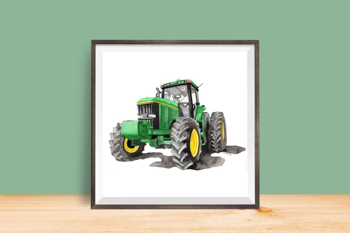 Printable Tractor Wall Art Green Tractor Prints Boys Bedroom - Etsy UK