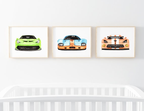 Printable Race Car Illustration Car Art Print Set Old Race | Etsy