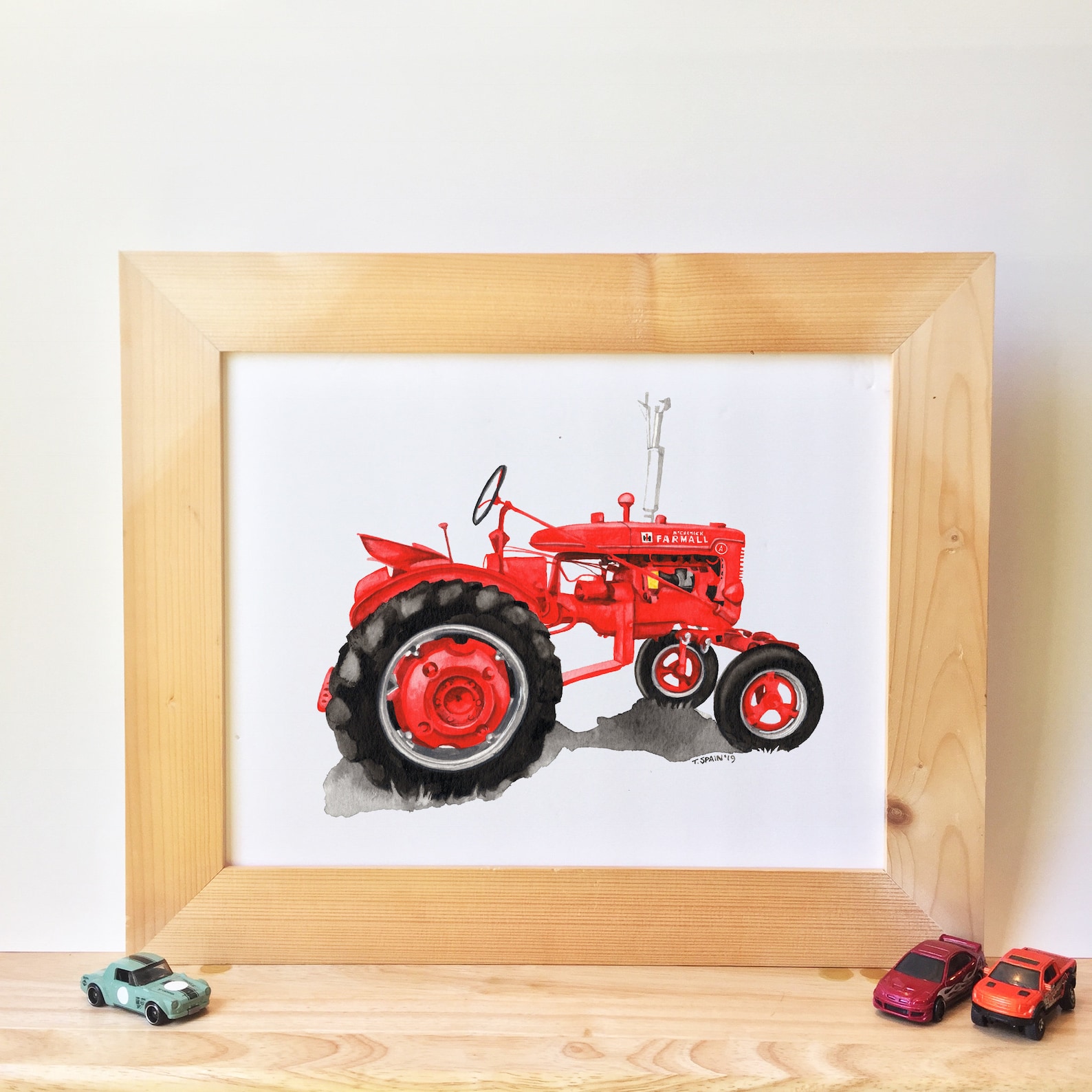 Printable Red Tractor Art Print Little Boys Tractor Bedroom - Etsy