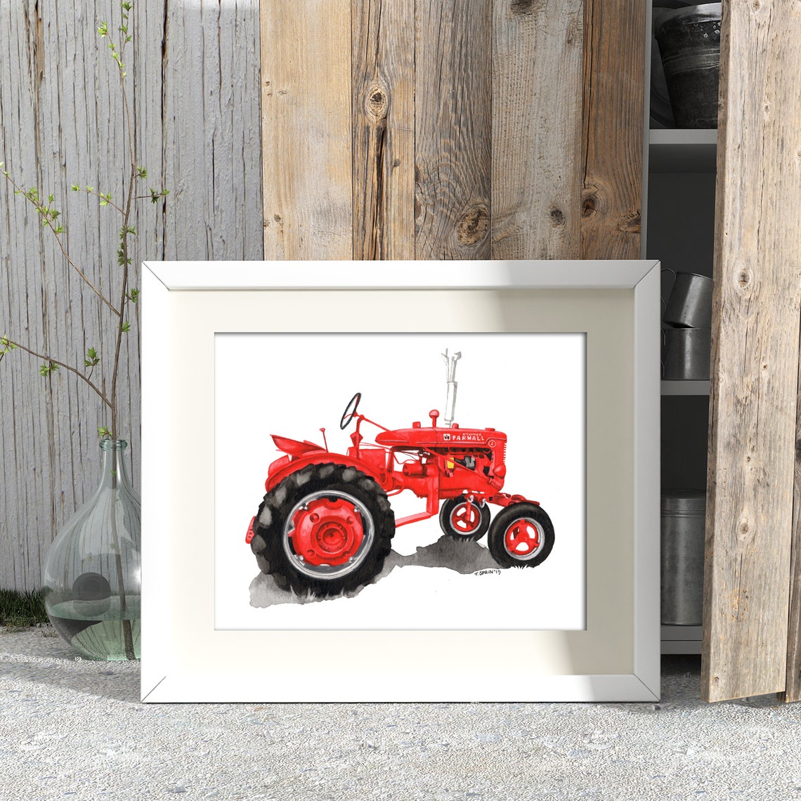 Printable Red Tractor Art Print Little Boys Tractor Bedroom - Etsy