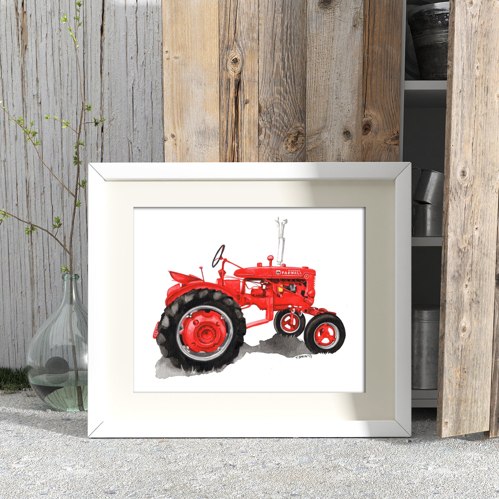 Printable Red Tractor Art Print Little Boys Tractor Bedroom - Etsy