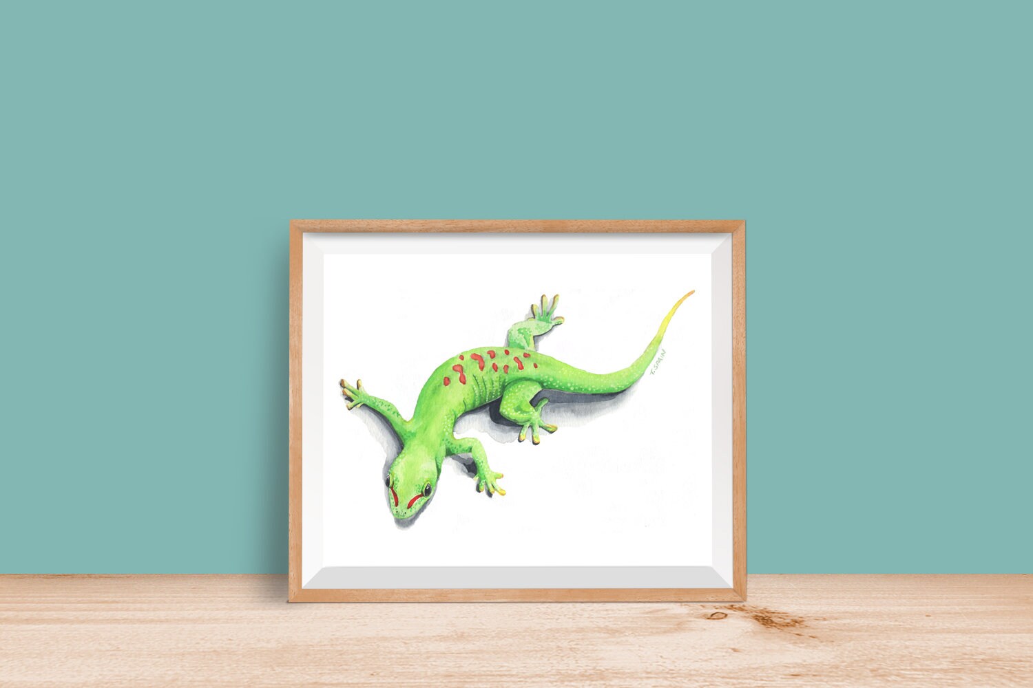 Printable Green Gecko Watercolor Print, Boys Room Animal Wall Art ...
