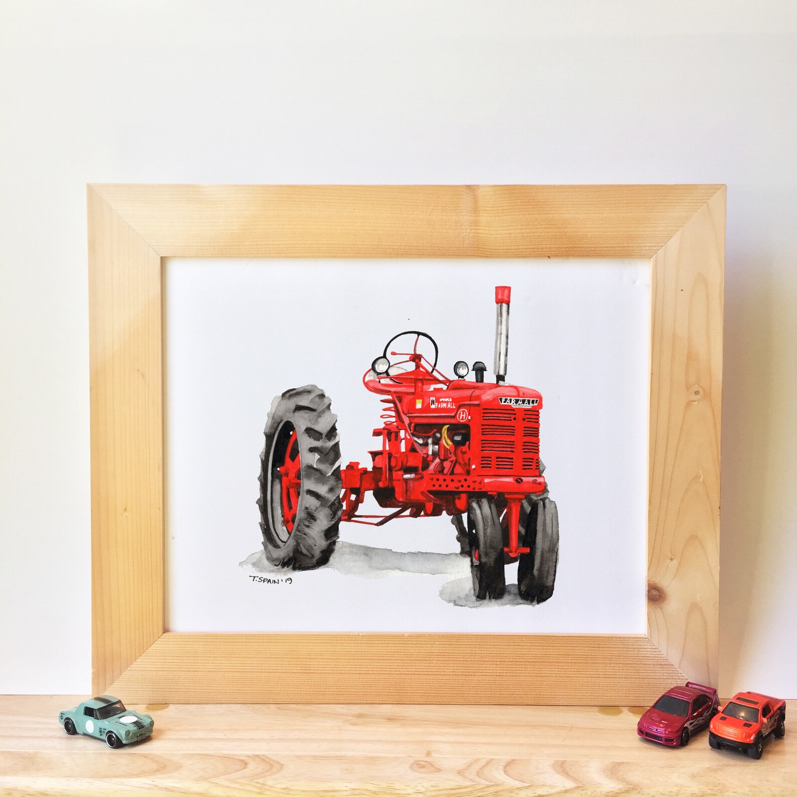 Printable Red Tractor Art Print Little Boys Tractor Bedroom - Etsy