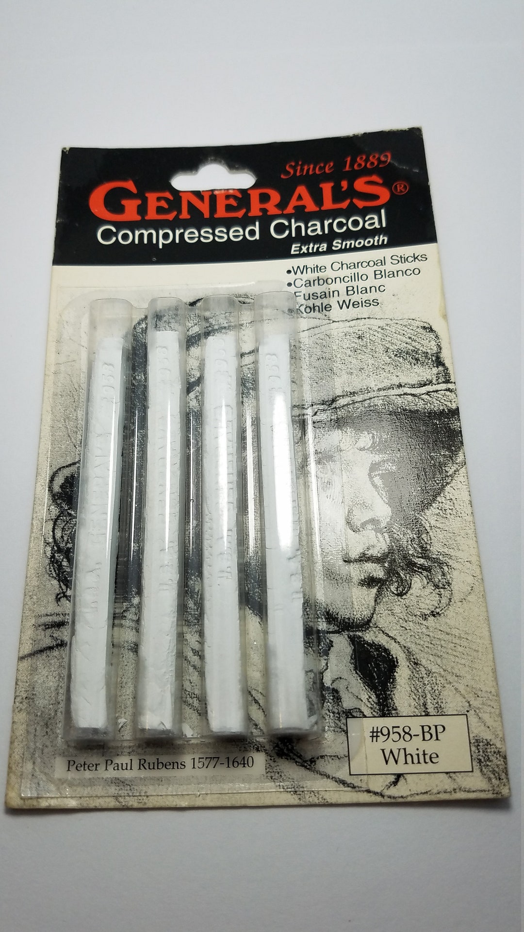 White Compressed Coal Sticks, 1 General's Compressed White Charcoal - Etsy