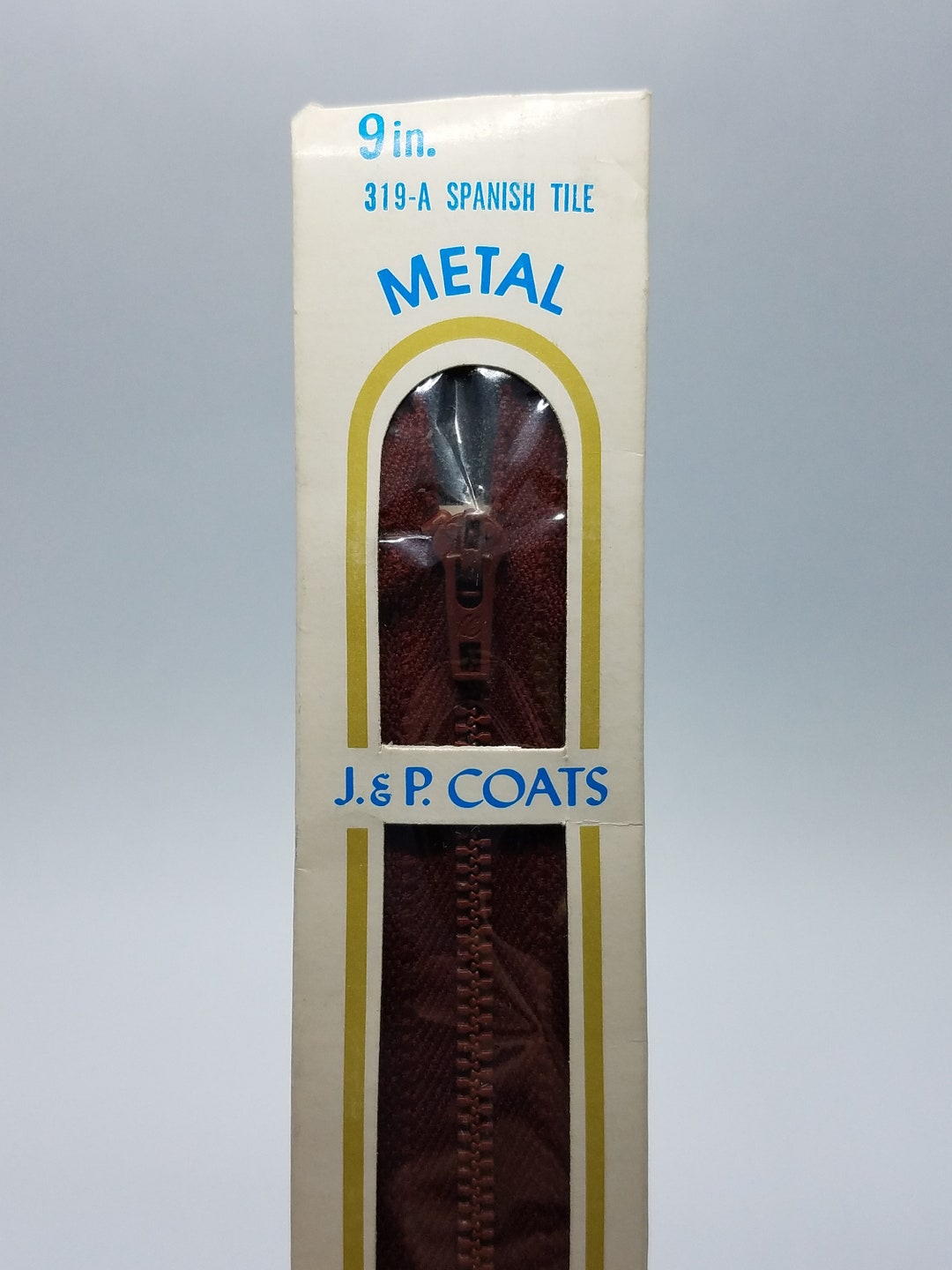 9 Inch All Purpose Zipper 319-A Spanish Tile, 1 Vintage J.&P. Coats 9 ...