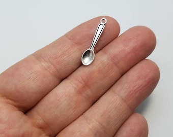 20pcs Spoon Charms,large Silver Spoon 3D Silver Spoon Metal Pendant ...