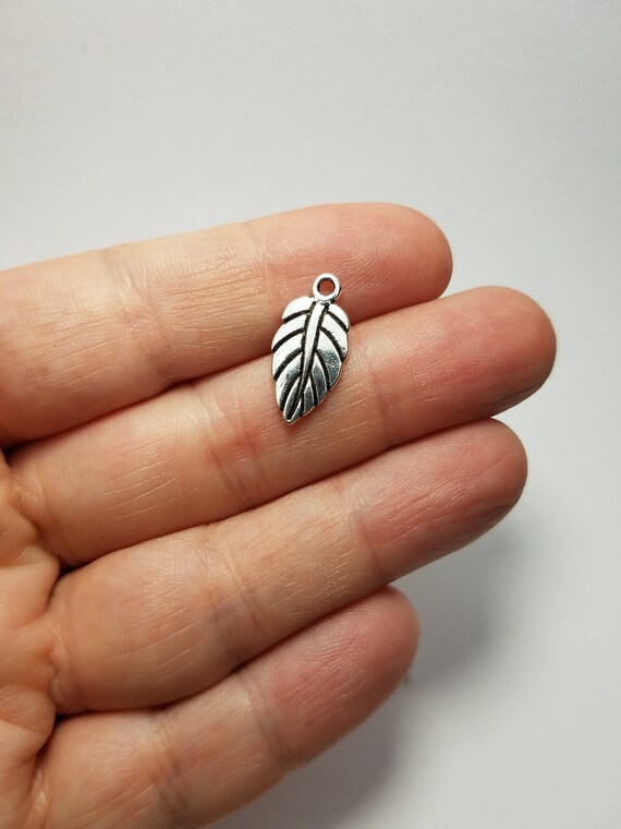 Silver Leaf Charms 5 Silver Leaf Charms Leaf Charms Silver | Etsy
