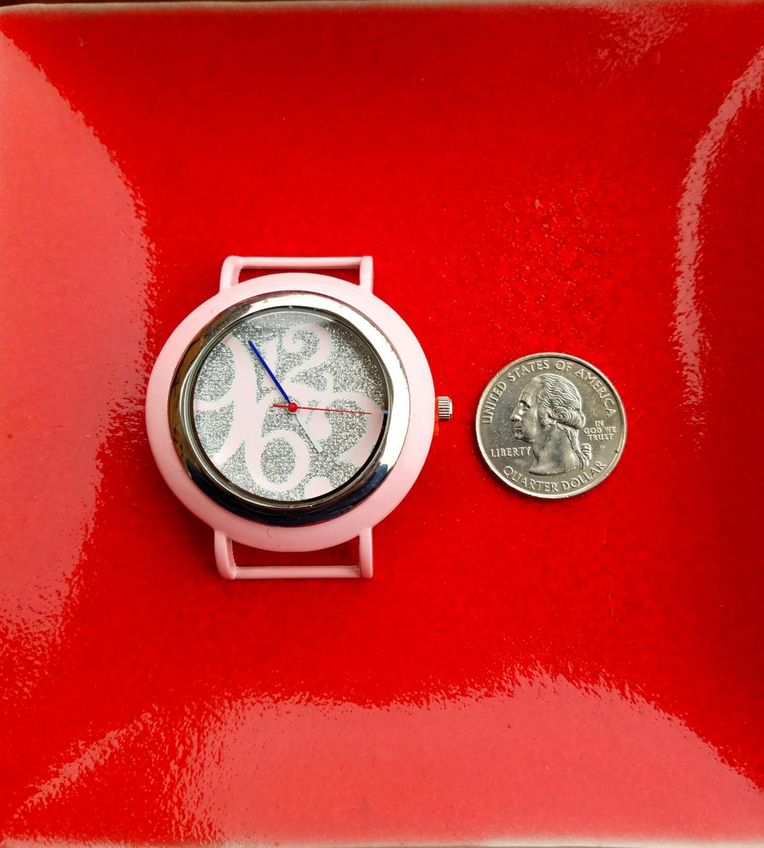 Light Pink Geneva Watch, Pink Geneva Watch, Big Geneva Watch Face Piece ...