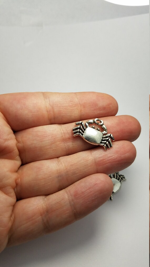 Silver Crab Charms 4 Crab Charms Crab Charms Silver Crab | Etsy