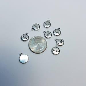 Silver Hope Charms, 8 Hope Charms, Hope Word Charms, Silver Hope Charms ...