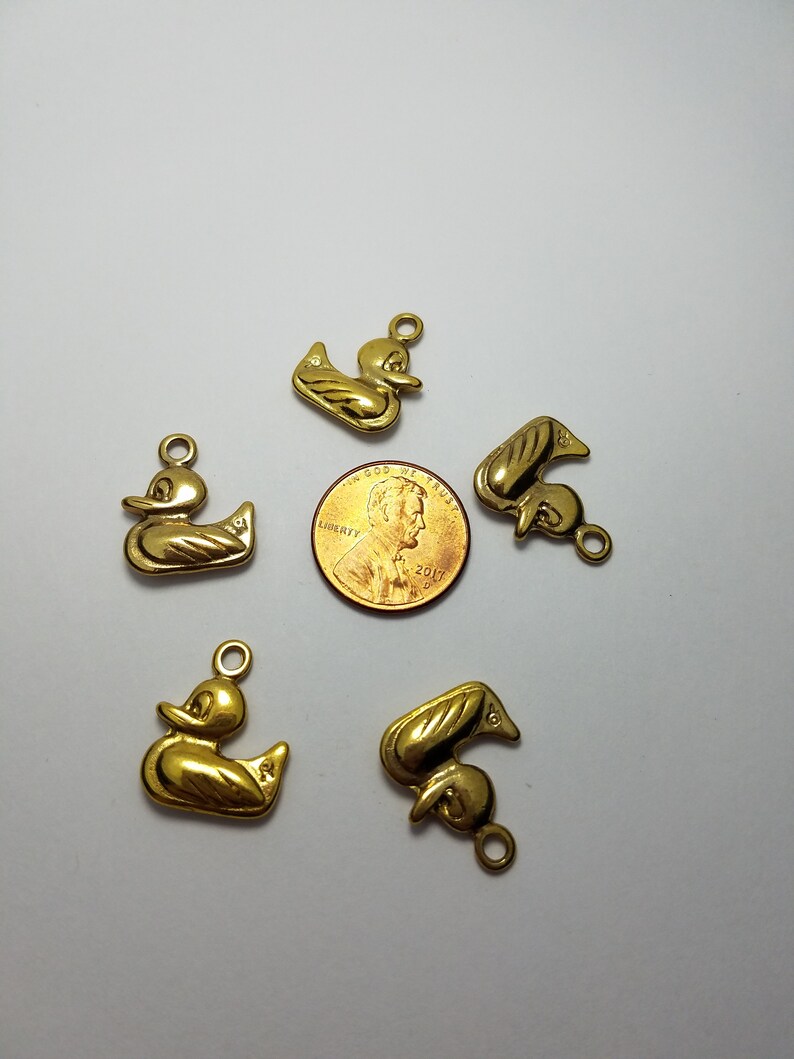 Gold Duck Charms 5 Antiqued Gold Rubber Ducky Charms Gold - Etsy