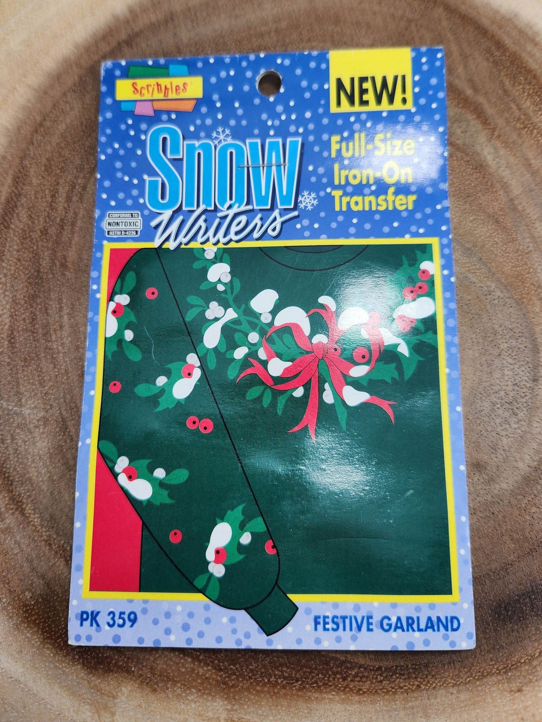 1 Festive Garland Iron-on Transfer, Snow Writers Christmas Festive ...