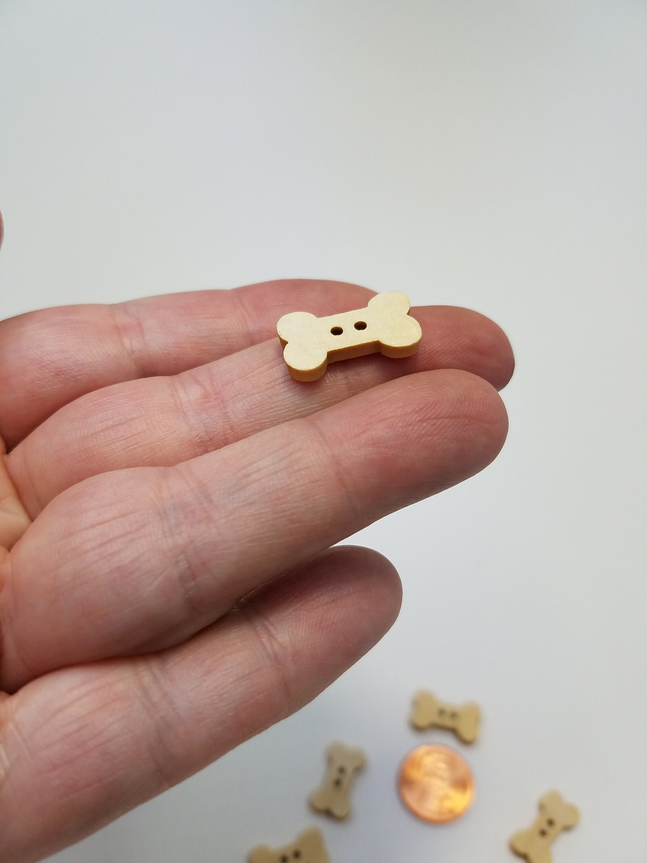 6 Dog Bone Buttons Dog Bone Wood Buttons Dog Bone Wooden - Etsy