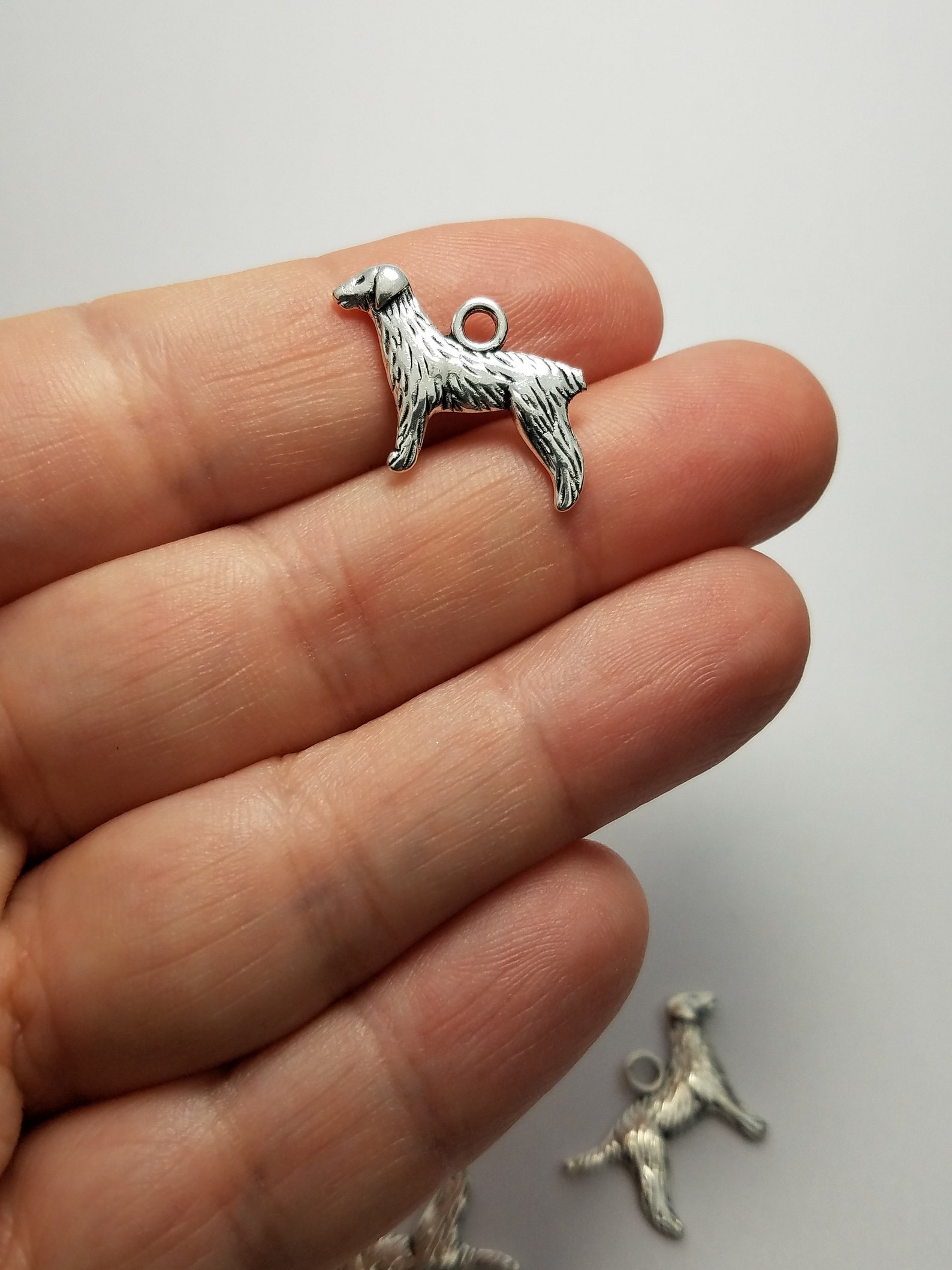 Silver Golden Retriever Dog Charms 4 Golden Retriever Dog - Etsy 日本