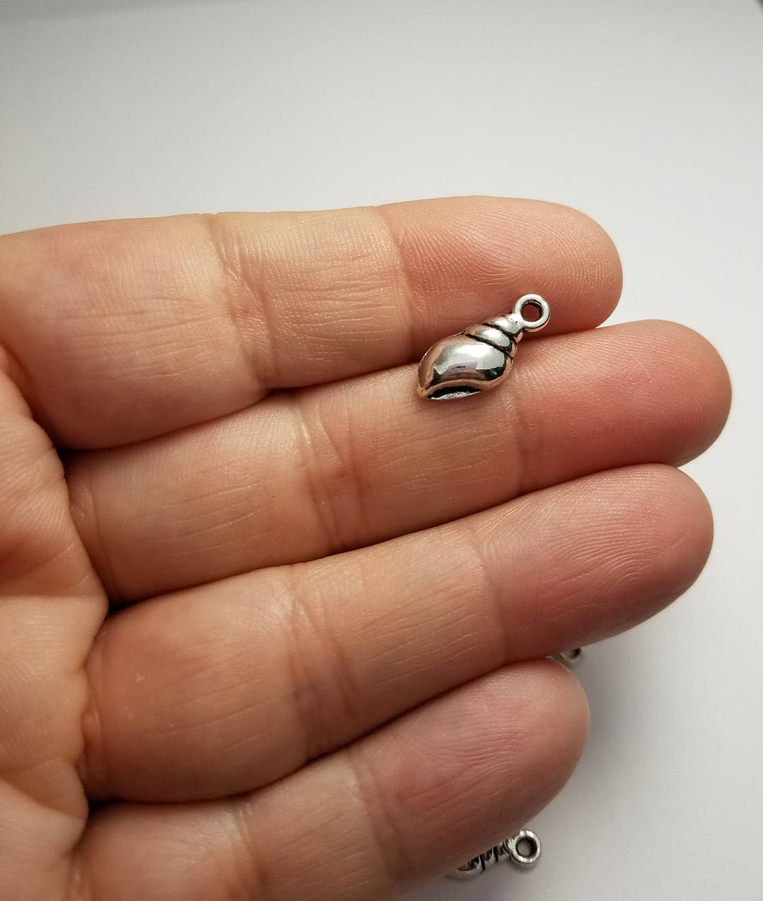 Silver Sea Shell Charms, 8 Seashell Charms, Sea Shell Charms, Small ...