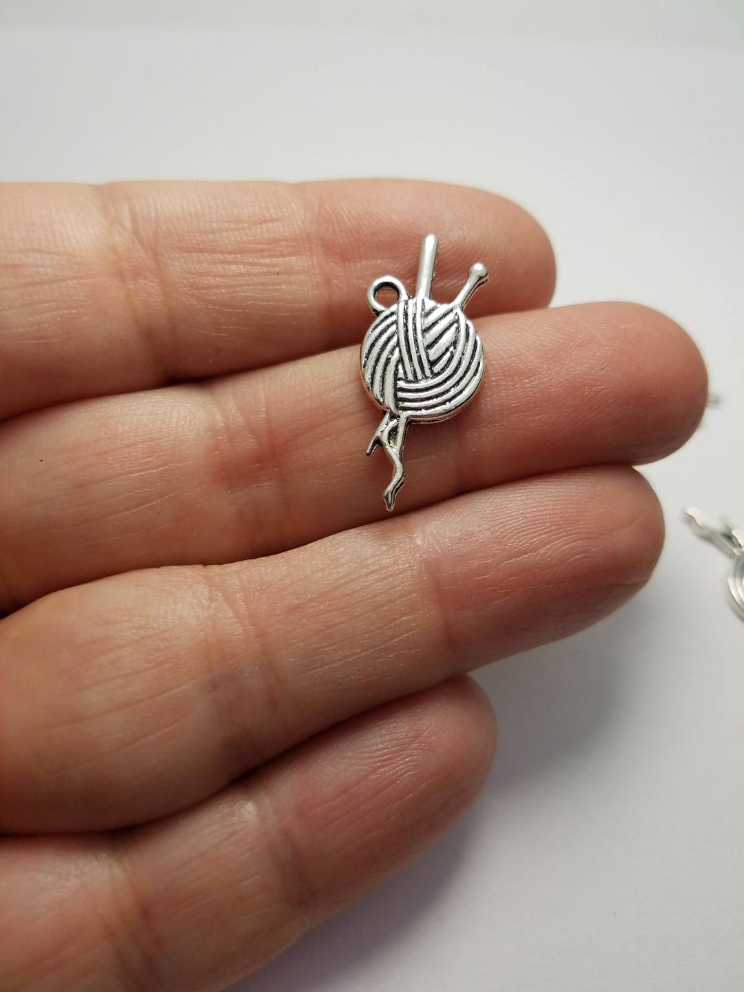 Silver Knitting Charms, 5 Knitting Charms, Knitting Yarn Charms, Silver ...