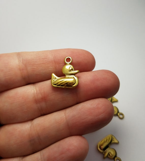 Gold Duck Charms 5 Antiqued Gold Rubber Ducky Charms Gold - Etsy