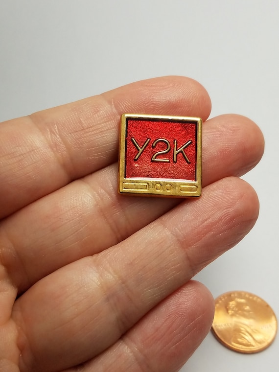 Gold Y2K Pin 1 Red and Gold Y2K Computer Pin Gold Plate - Etsy