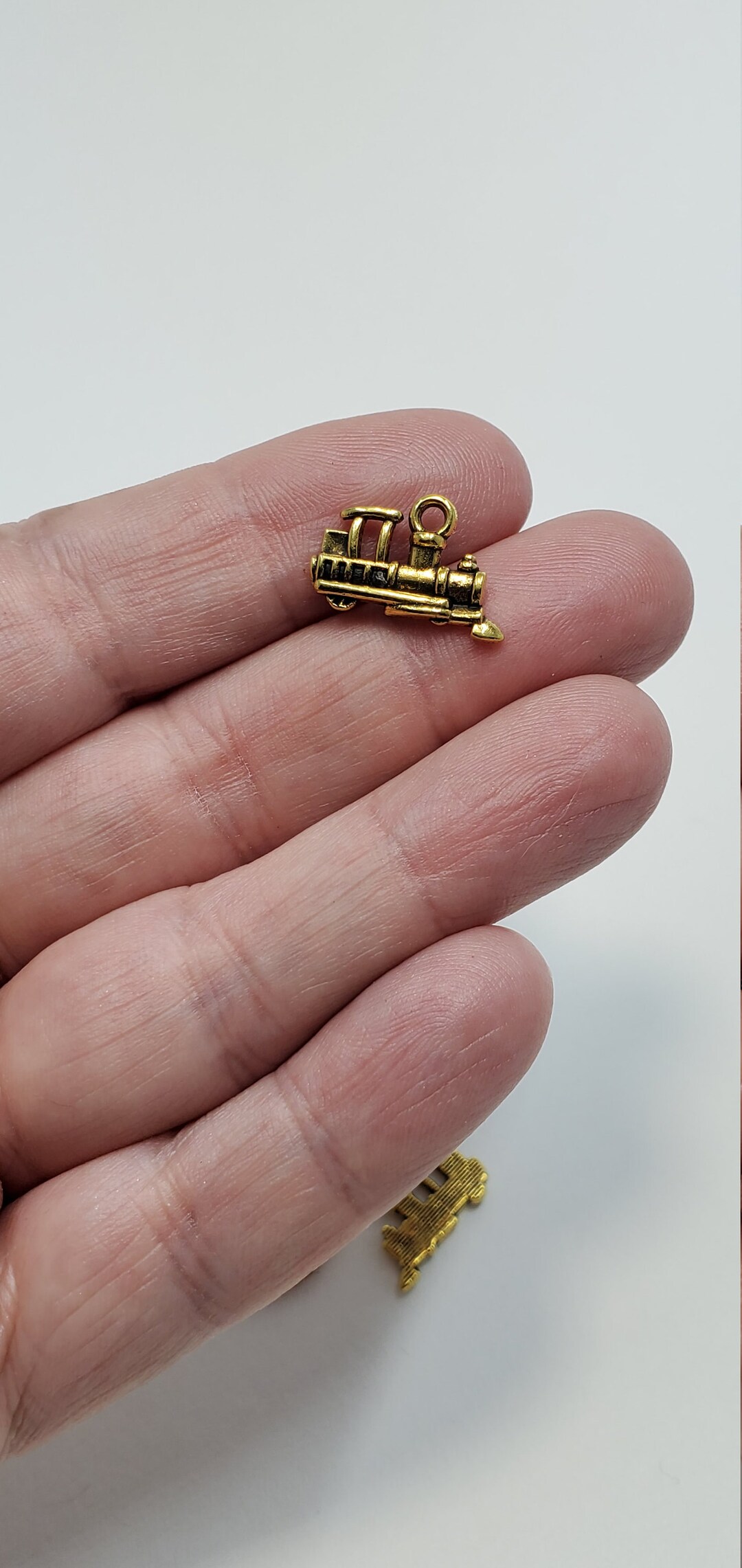 Gold Train Charms, 5 Train Charms, Train Charms, Gold Locomotive Charms ...